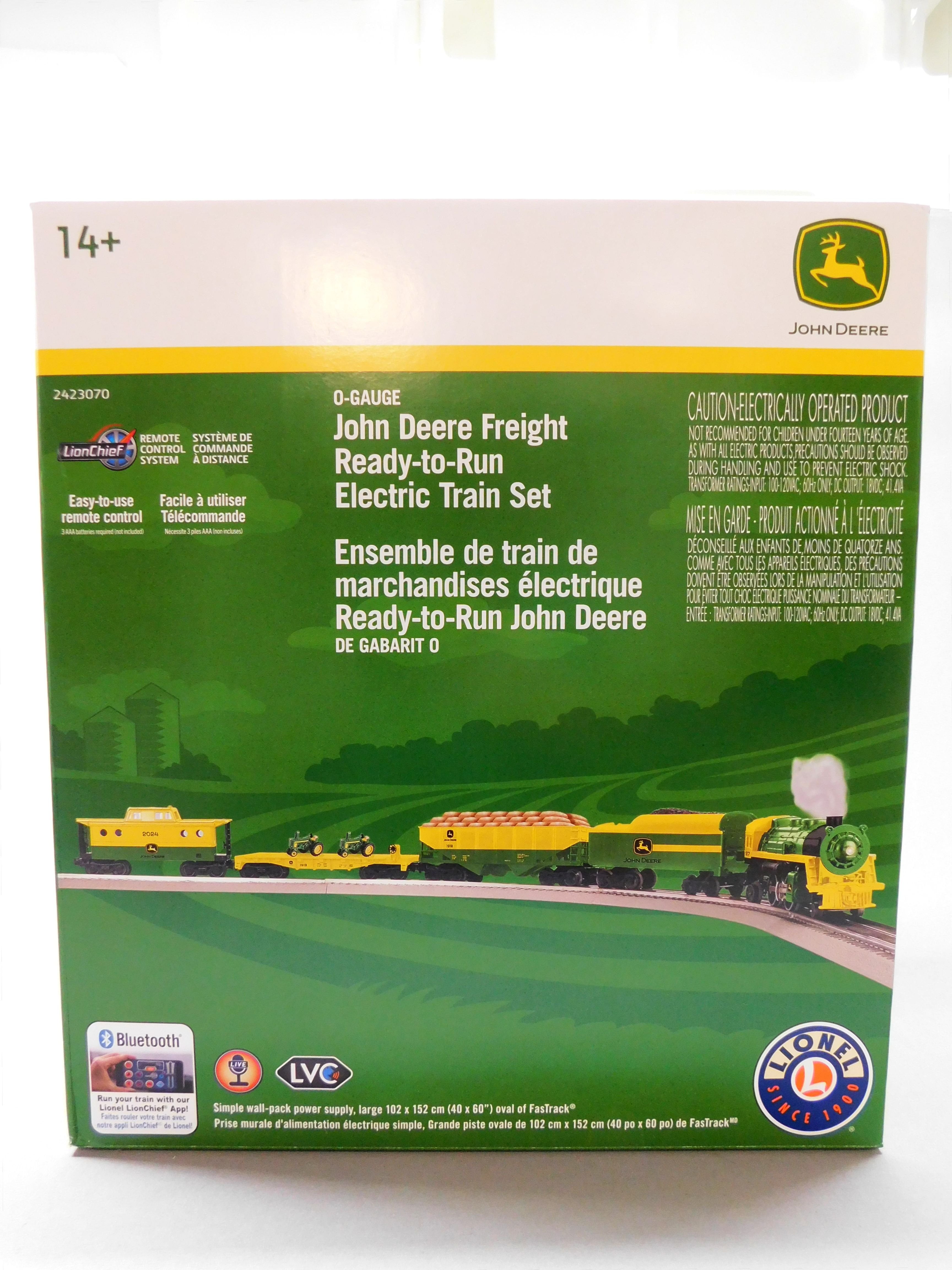 LIONEL JOHN DEERE LIONCHIEF STEAM 2-4-2 FREIGHT TRAIN SET O GAUGE ...