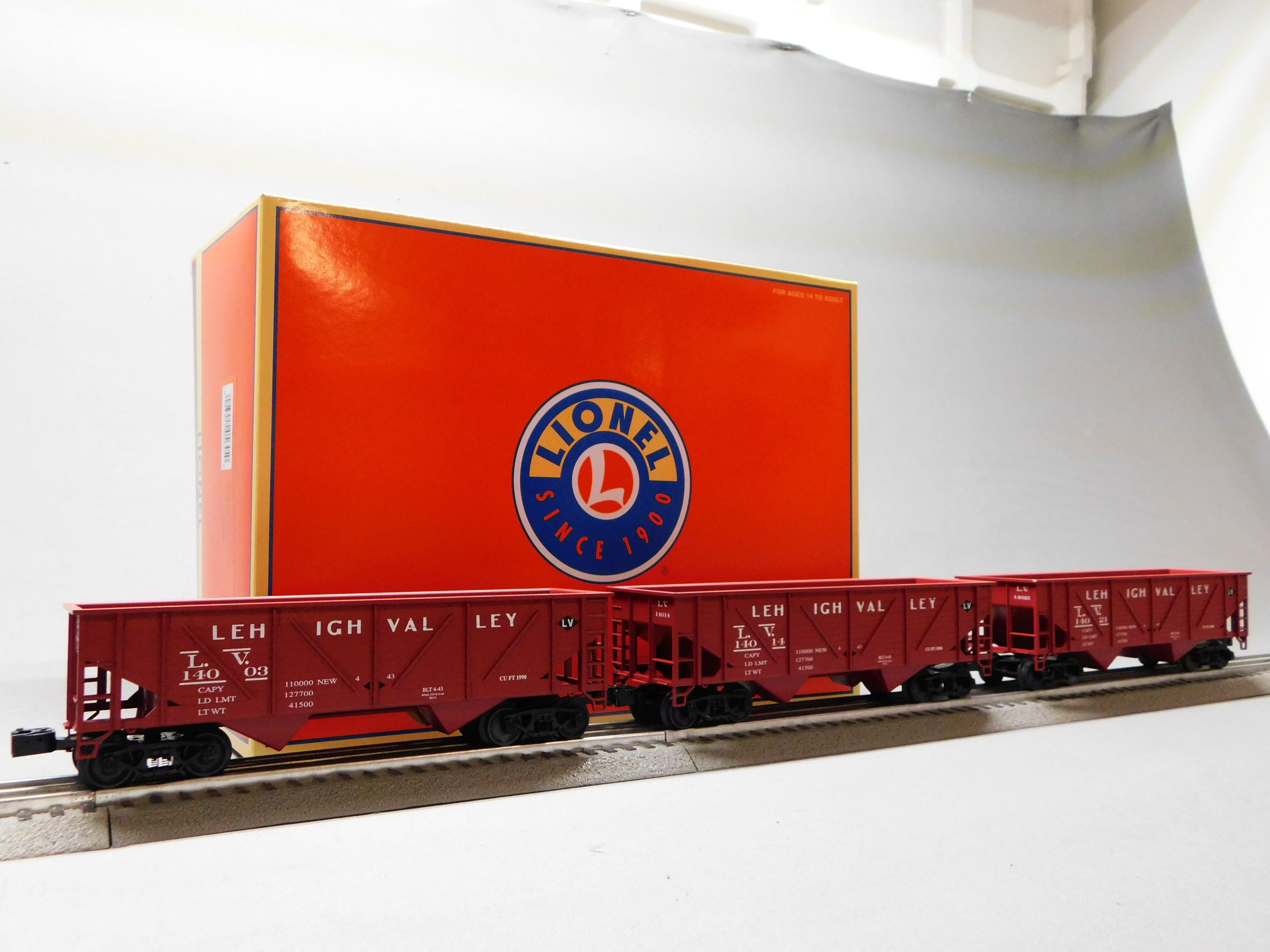 LIONEL LEHIGH VALLEY COMPOSITE 2-BAY HOPPER 3-PACK #1 O GAUGE 2442090 ...