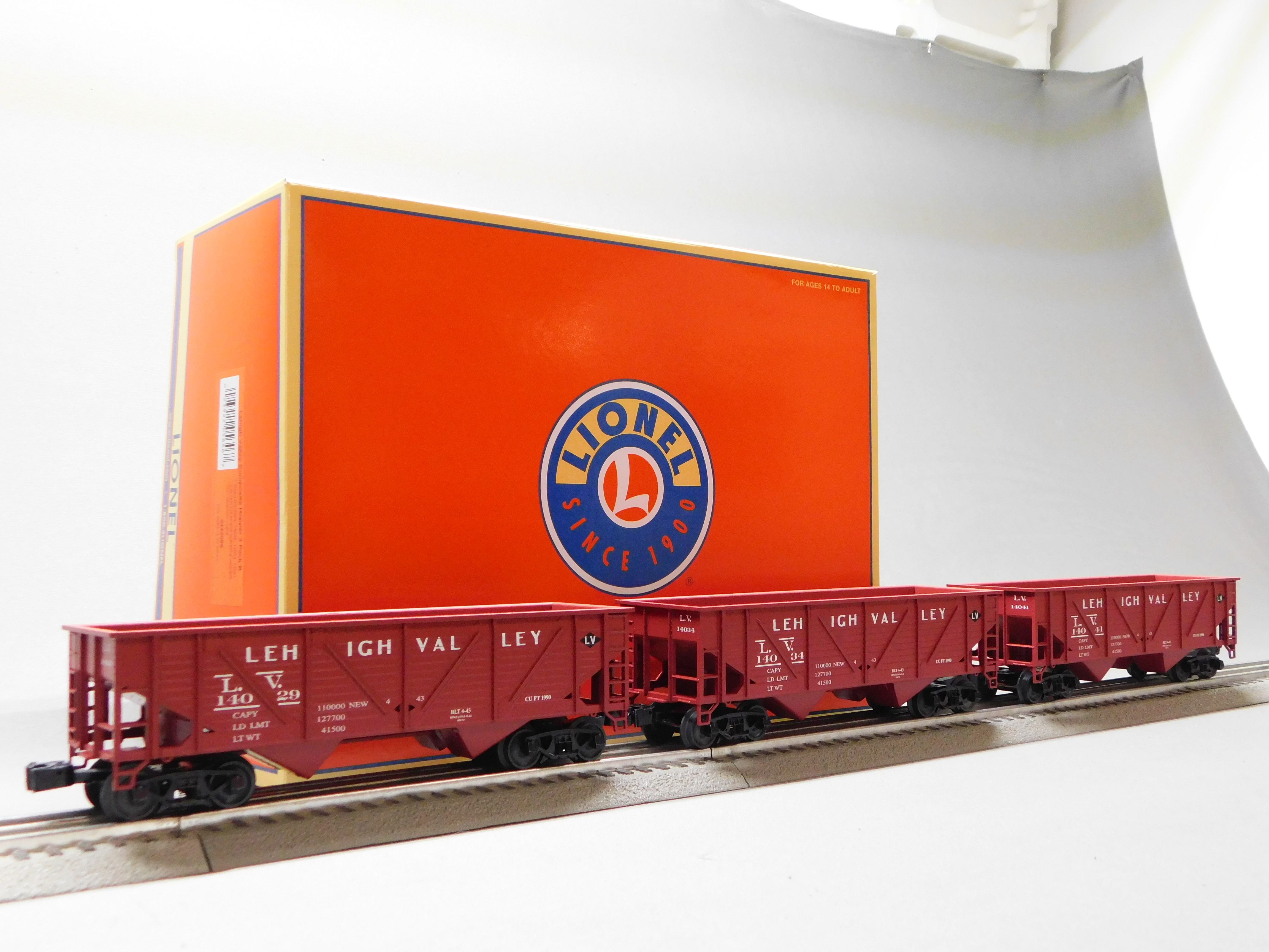 LIONEL LEHIGH VALLEY COMPOSITE 2-BAY HOPPER 3-PACK #2 O GAUGE 2442095 ...