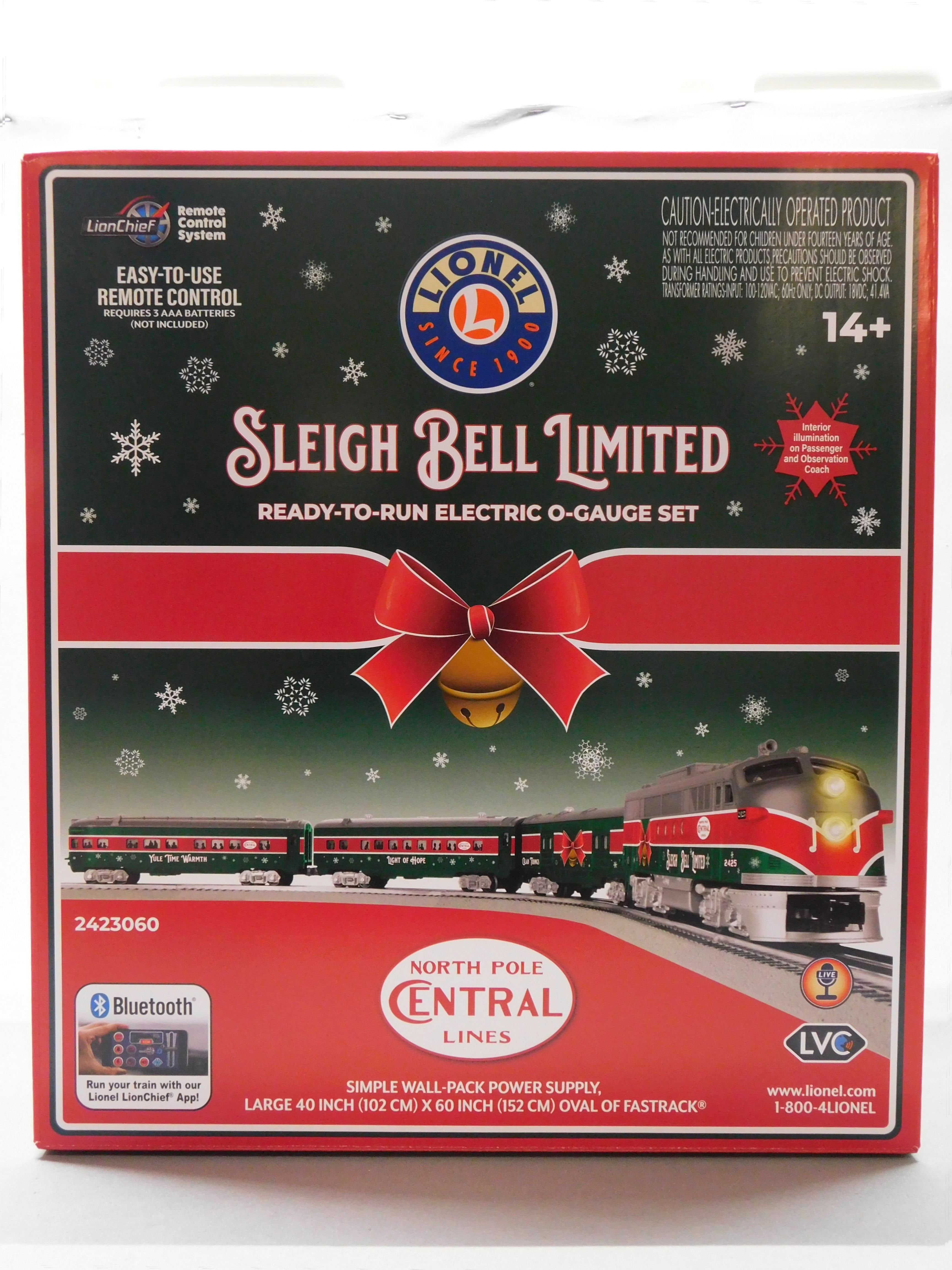 Lionel 2423060 O Gauge Sleigh Bell Limited Passenger LionChief Train ...