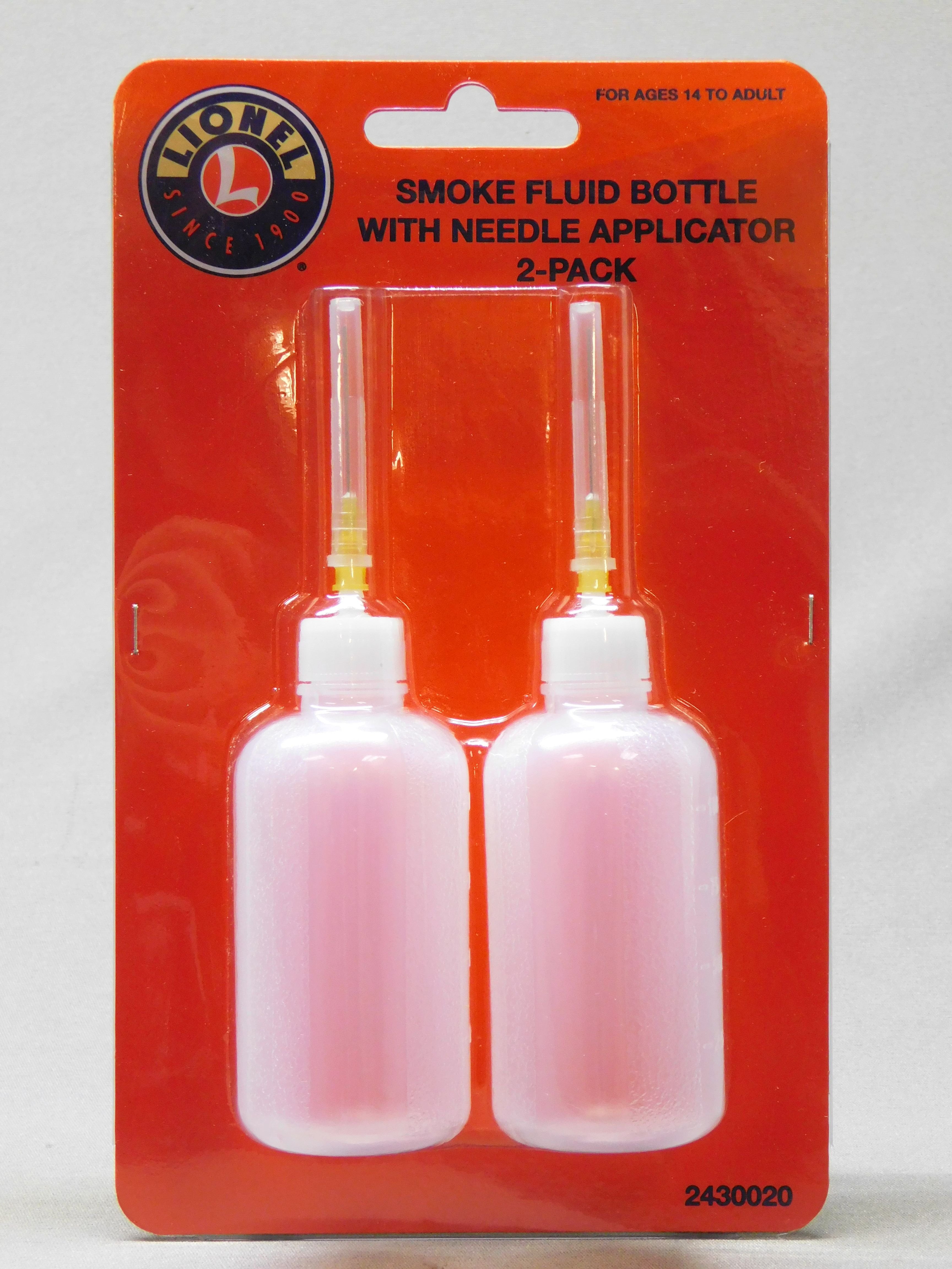 LIONEL SMOKE FLUID BOTTLES W/NEEDLE DROPPER (2) fluid not included ...