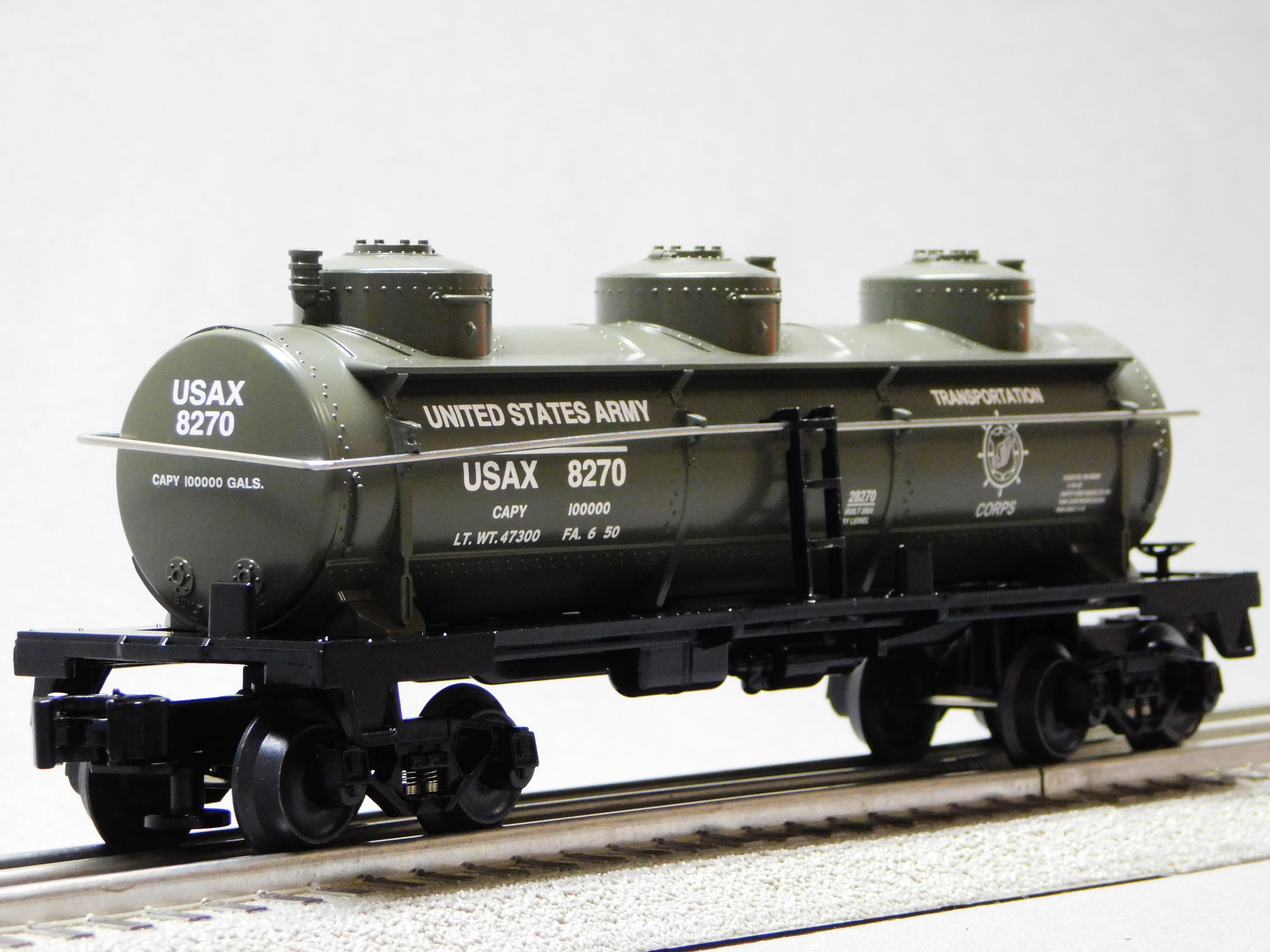 LIONEL US ARMY 3-DOME TANK CAR #8270 USAX O GAUGE 2428270 - Walmart.com
