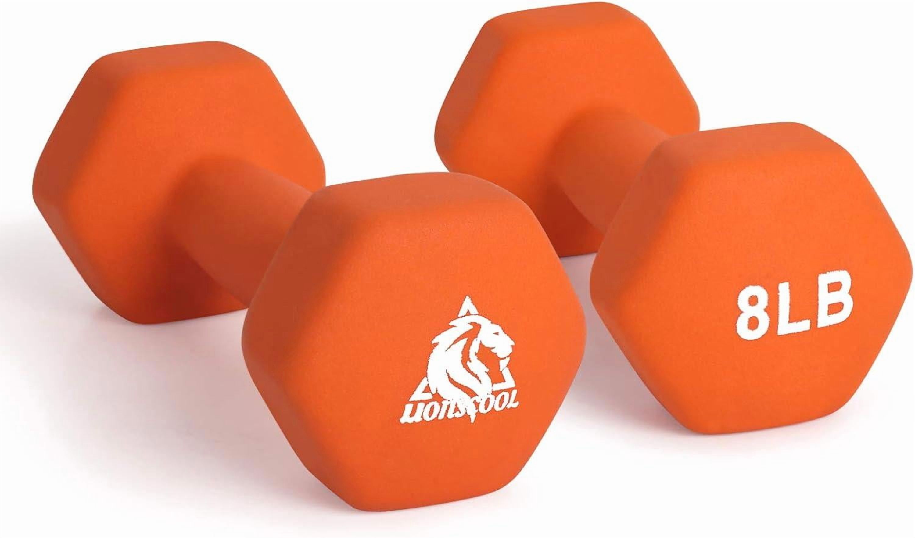 LIONSCOOL Set of 2 Neoprene Coated Dumbbell Hand Weights, Anti-Slip and ...