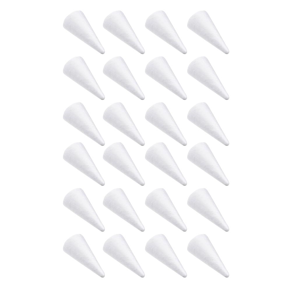24Pcs White Craft Foam Cones Polystyrene Tree Shaped Foam for Arts and ...
