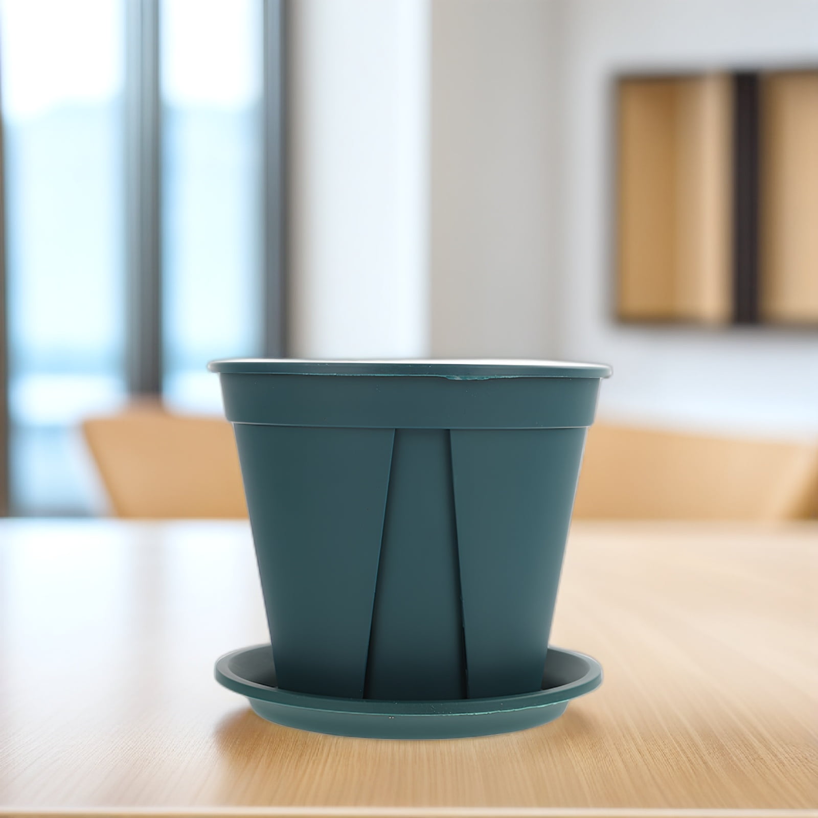 LIOOBO 8 Sets Home Planting Containers Green Plastic Round for Plant ...