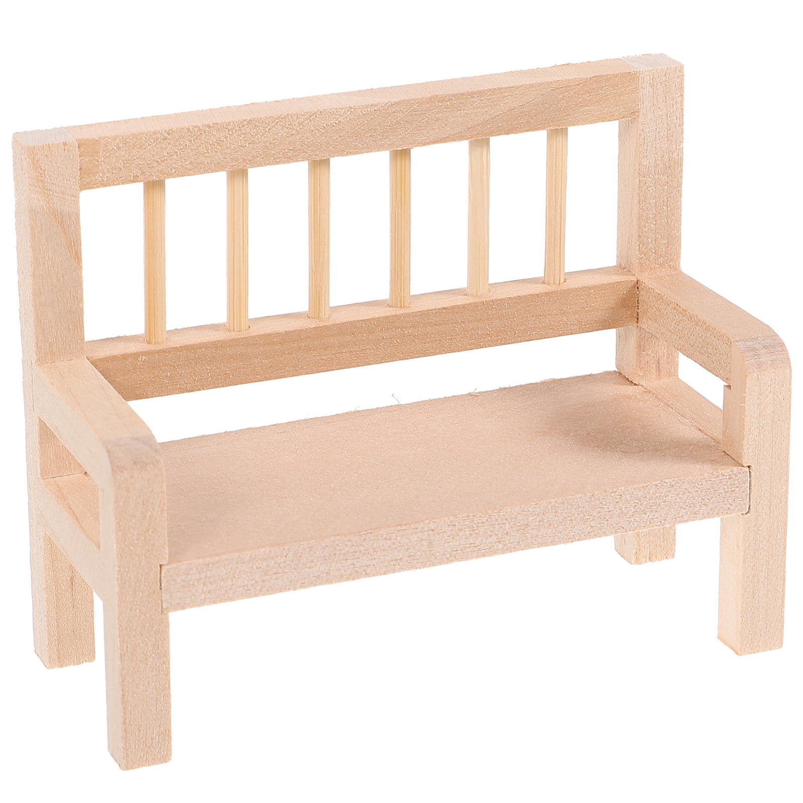 LIOOBO Doll Wooden Miniature Bench Mini Wooden Storage Bench Mini House ...
