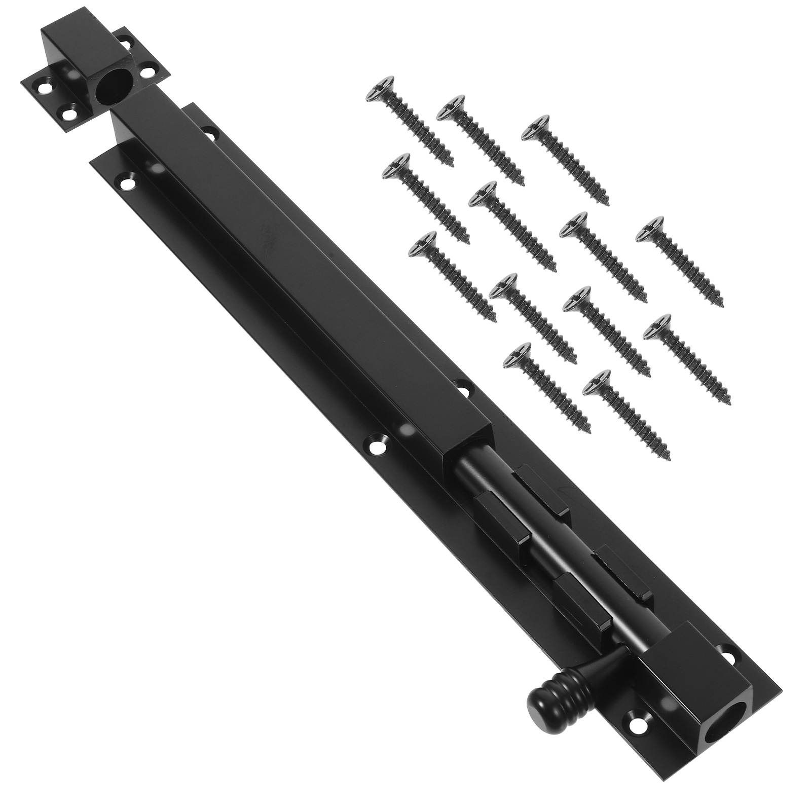 LIOOBO Safe to Use Latch Bolt Metal 27.6X3.7CM Black Aluminum Alloy ...