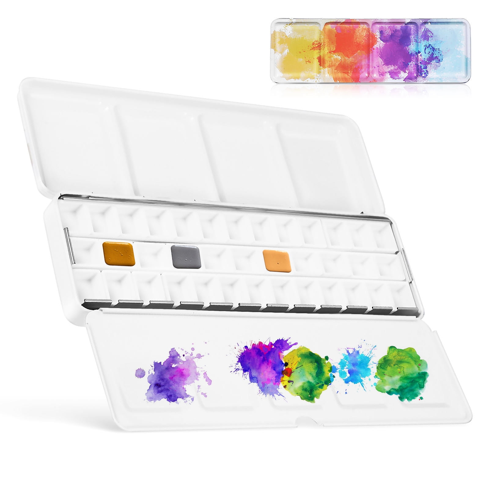 Empty Watercolor Palette Paint Box for 24 Colors Portable Watercolor ...