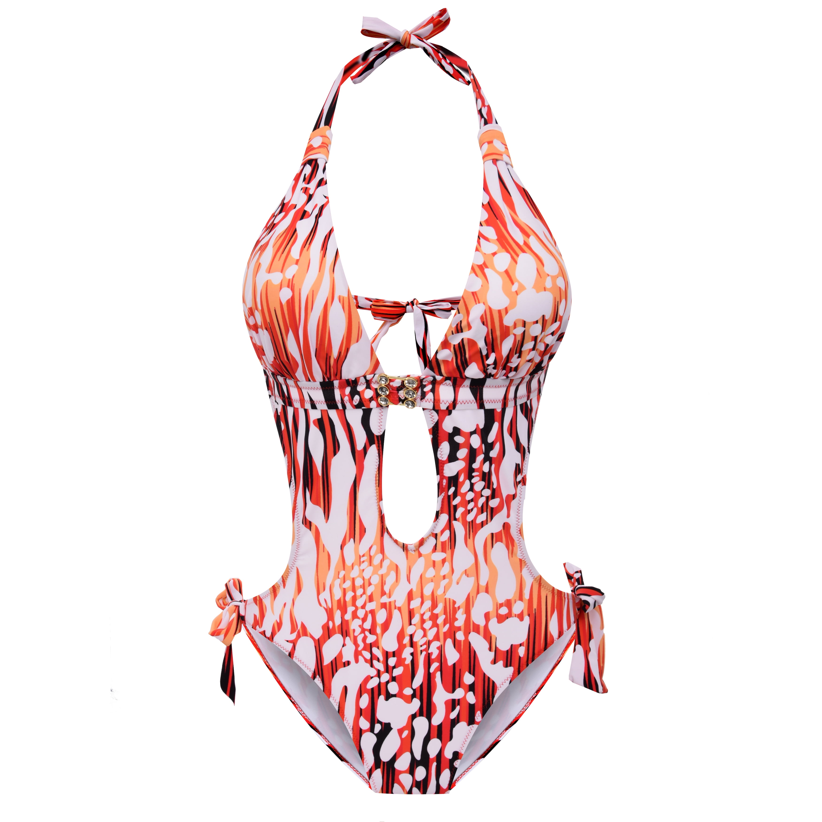 LIORA One Piece Swimsuits for Women Cutout Tie Back and Side Monokini ...