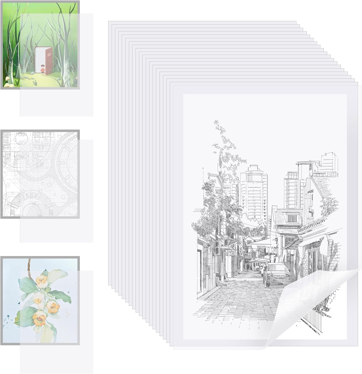 LIOUCBD 100 Sheet Transparent Paper A4,Wrapping Paper,Transparent Paper ...