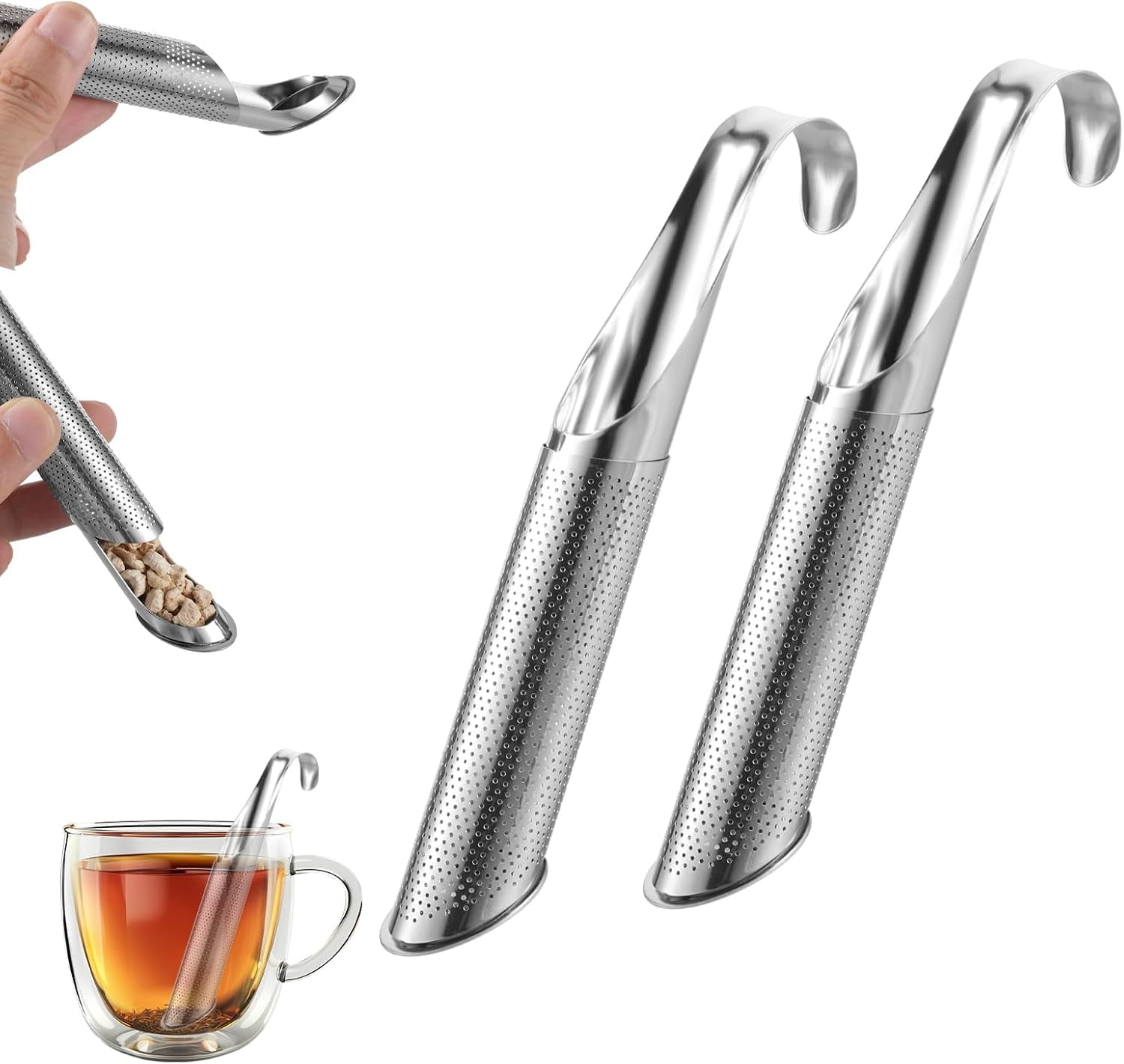 LIOUCBD 2Pcs Tea Filters Stainless Steel Tea Diffuser Tea Filters ...