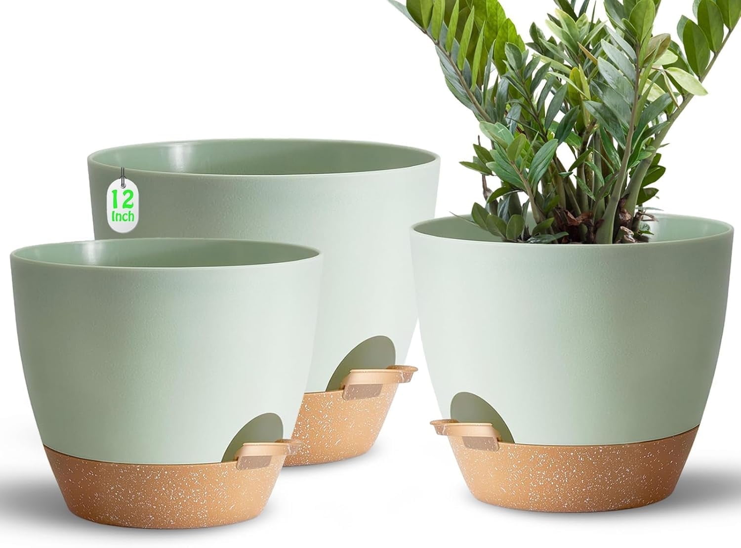 LIOUCBD 5Pack Self Watering Plant Pots for Lazy People, 7/6.5/6/5.5/5 ...