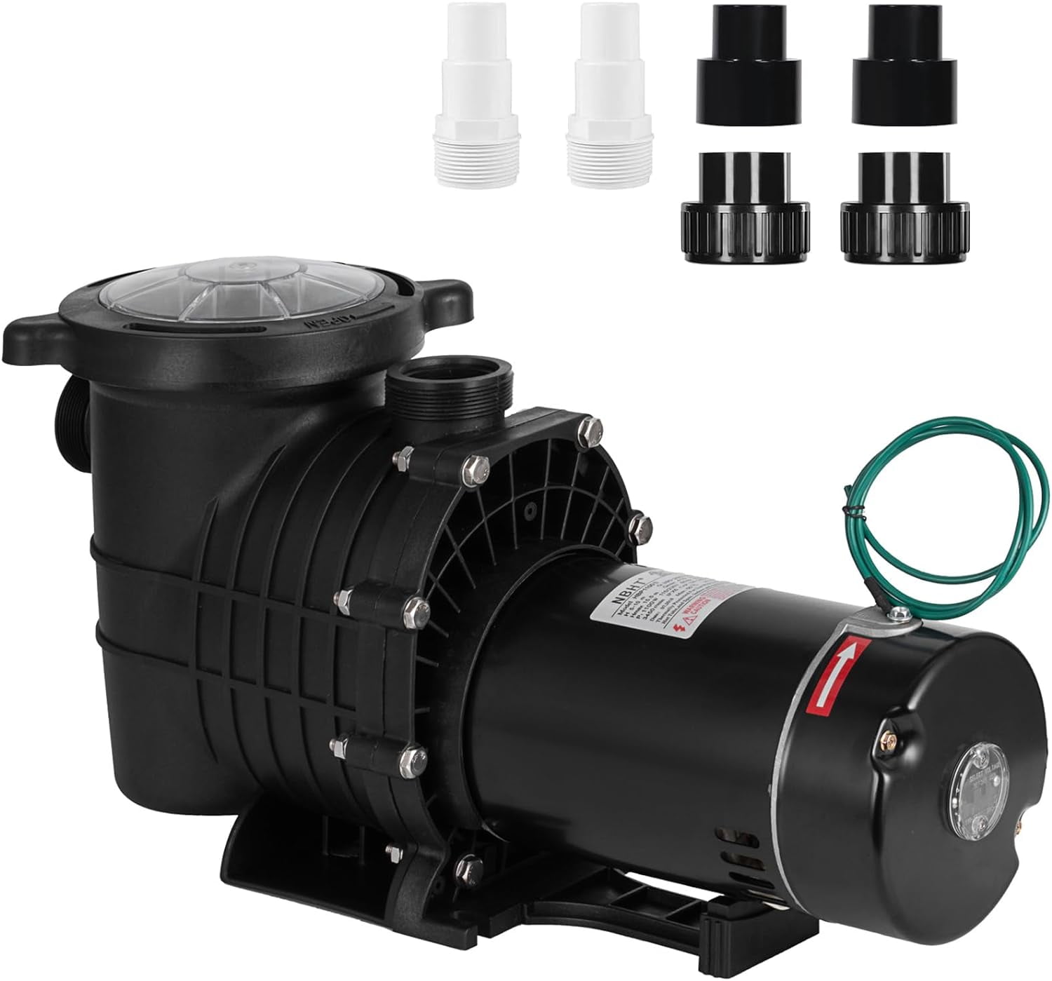 LIQI 1.5HP Self Primming Pool Pump, Inground Above Ground Swimming Pool ...