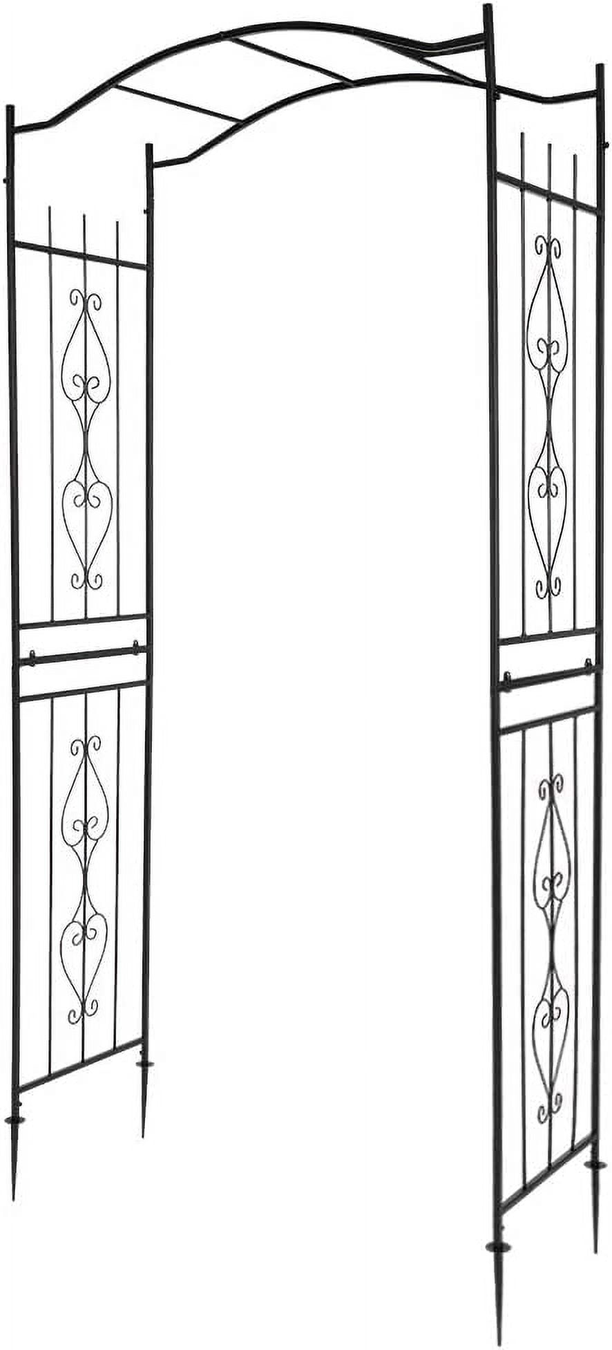 LIQI 7.5Ft Garden Arch Arbor, Steel Frame Stand Trellis, Arbour Archway ...