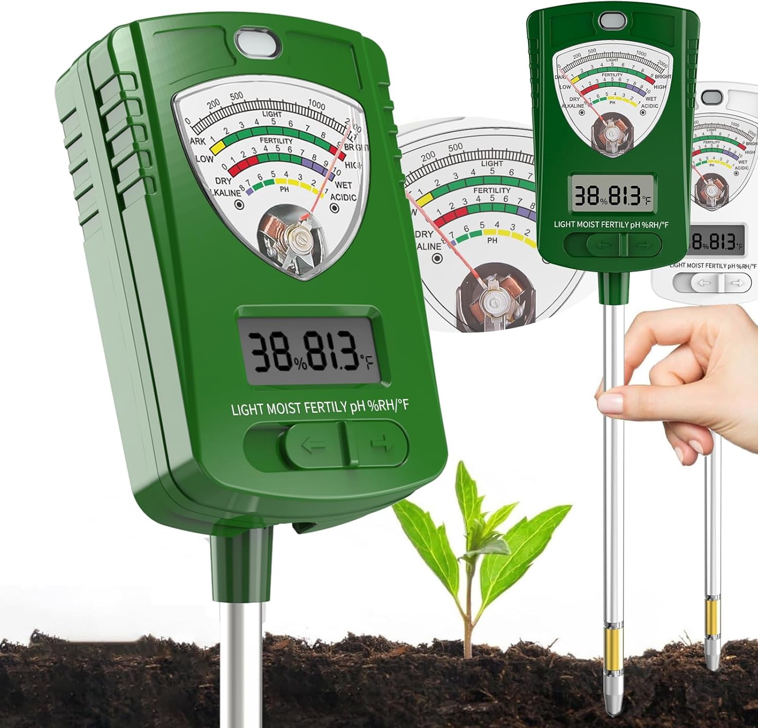 LIQI 7-in-1 Soil ph Test kit, Soil Tester, Soil Meter of Moisture/Light ...