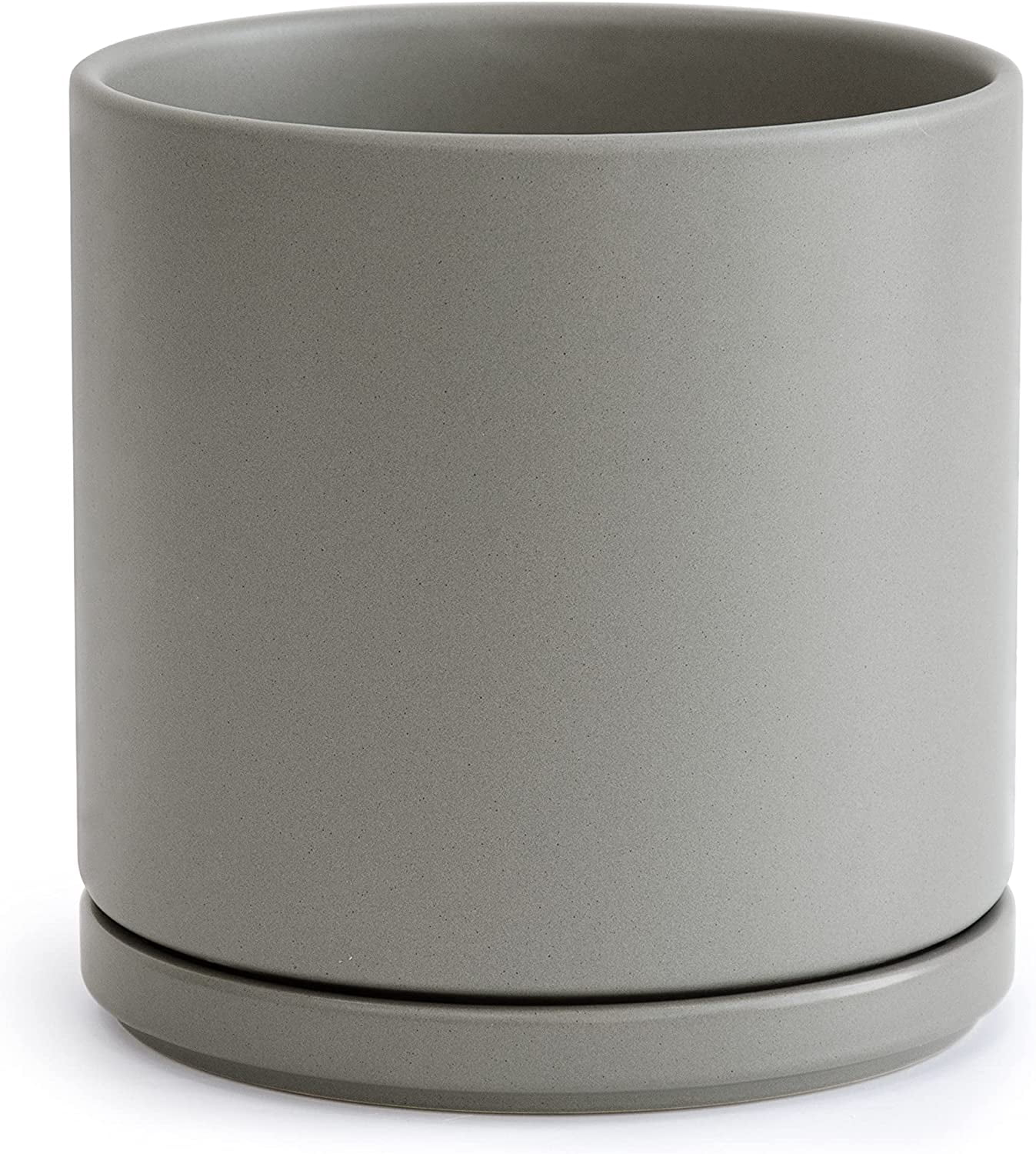 LIQI 8 Inch Ceramic Planter Pot with Drainage Hole and Saucer, Indoor ...
