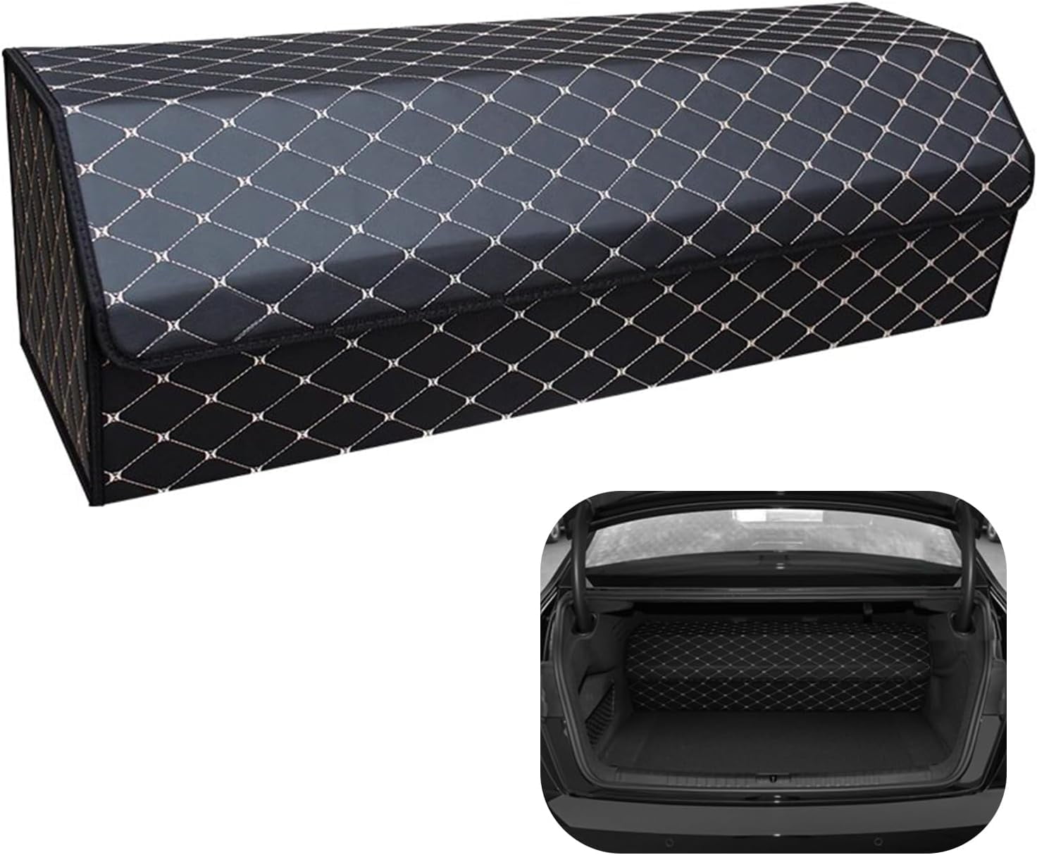 LIQI Car Trunk Organizer for Dodge Spirit - Custom Fit,4-Layer Cover,Leather,Large Space Outdoor ...