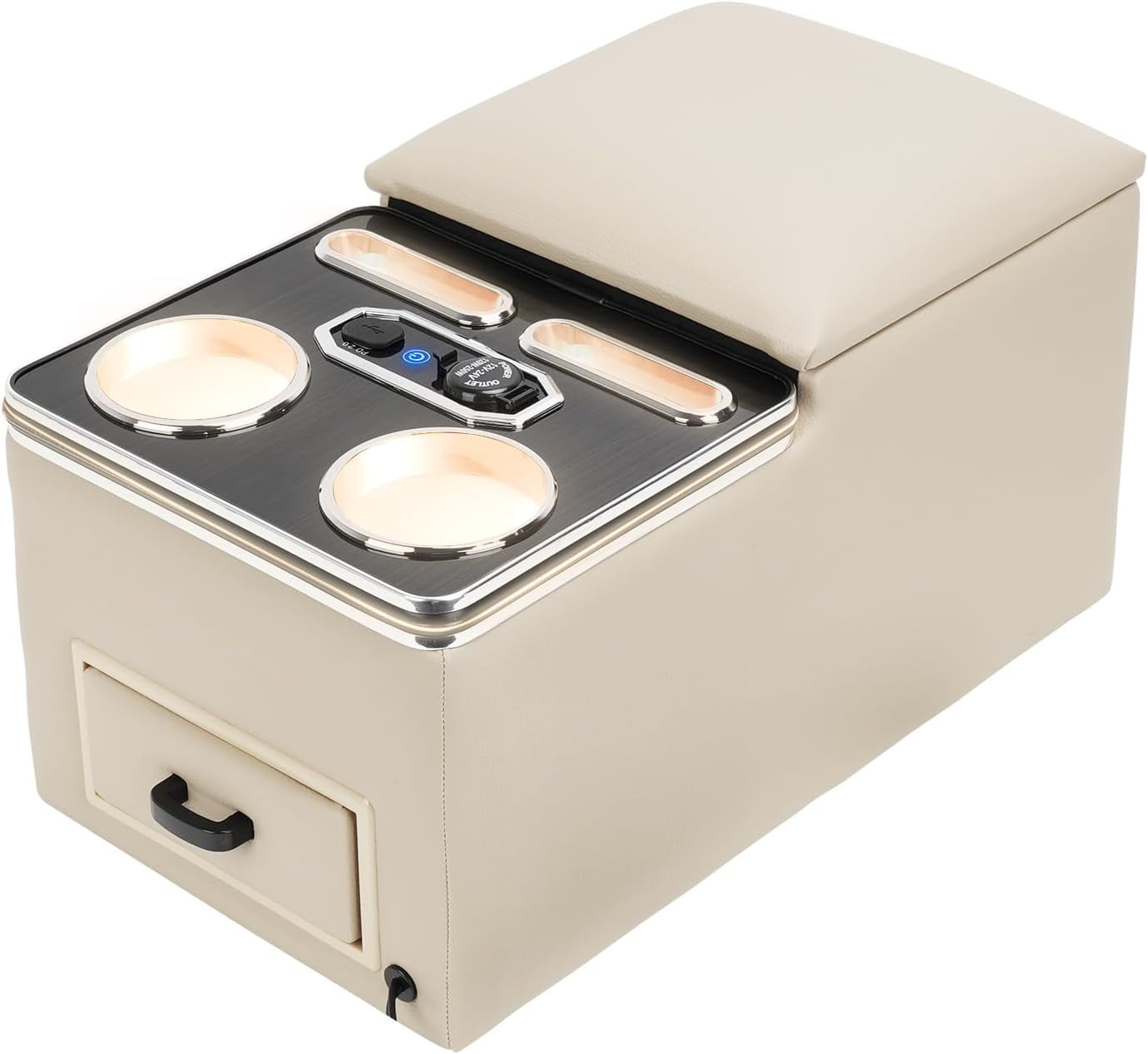 LIQI Center Console, Upgraded 7-Color Mood Lighting Center Console ...