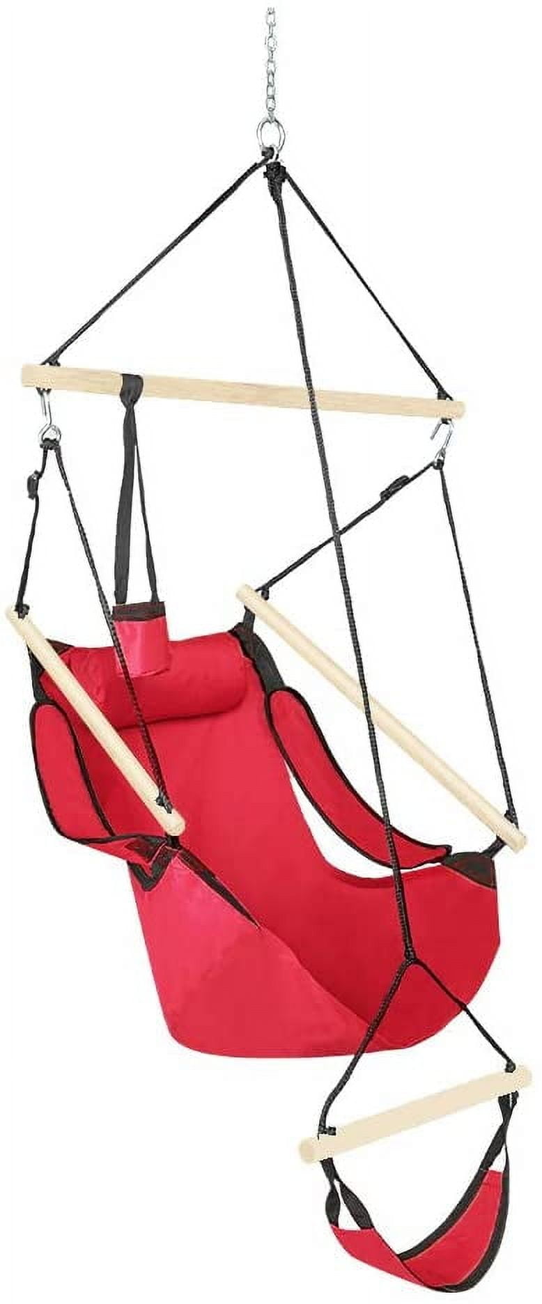 LIQI Hammock Chair Hanging Swing Seat Air Deluxe Rope Through Beech ...