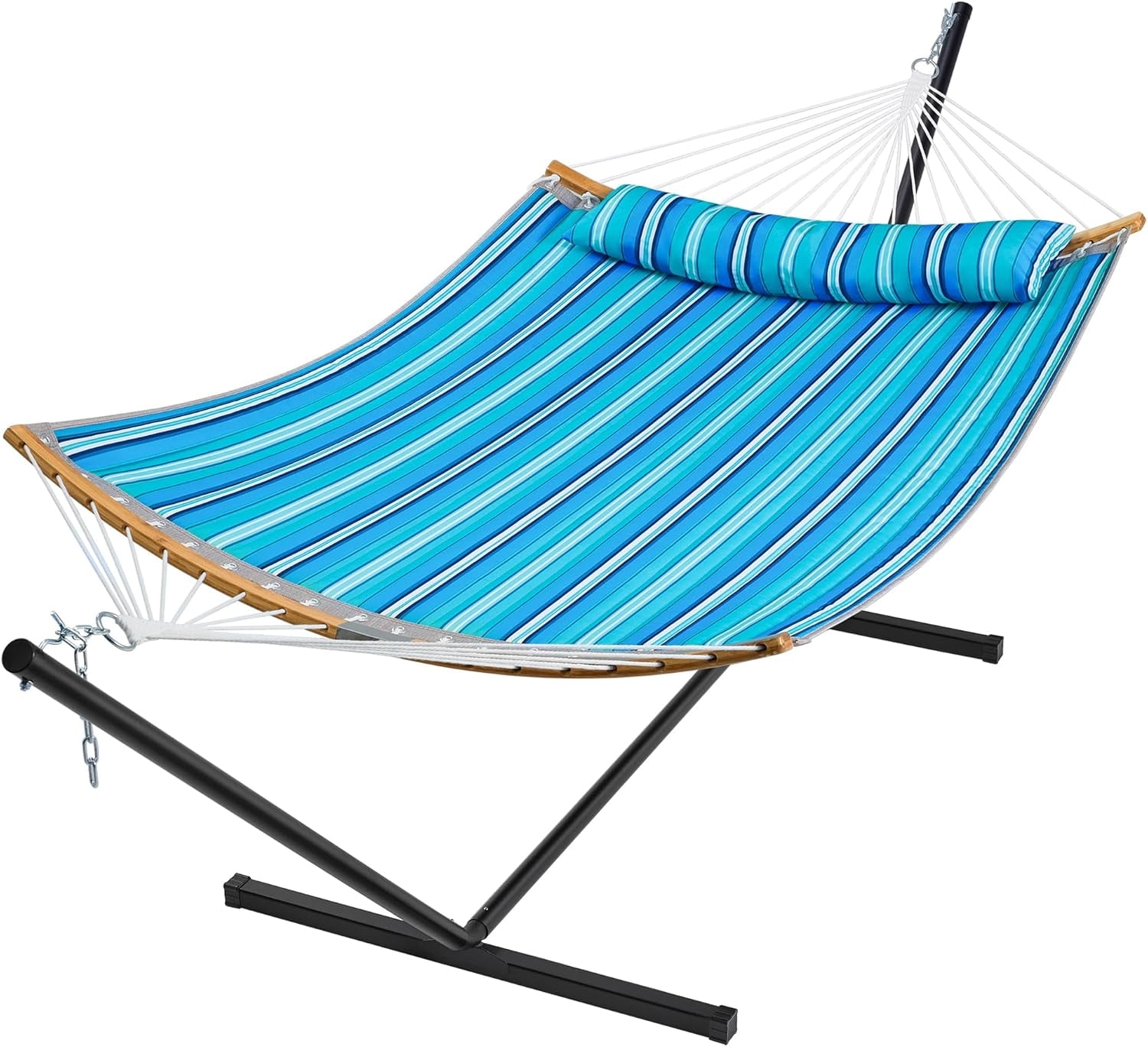 LIQI Hammock with Stand, 2 Person Heavy Duty Hammock Frame, Detachable ...