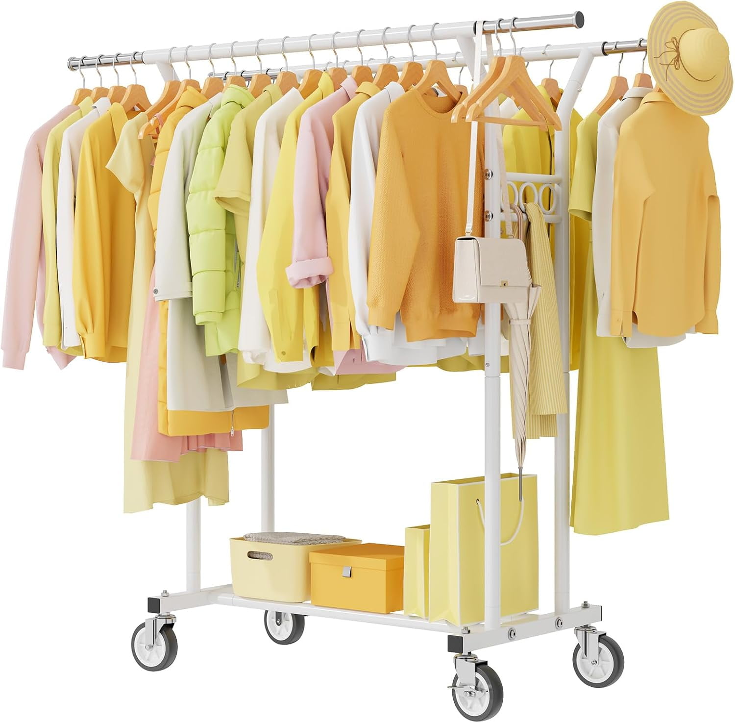 LIQI Heavy Duty Clothing Racks for Hanging Clothes 600LBS Coat Rack ...