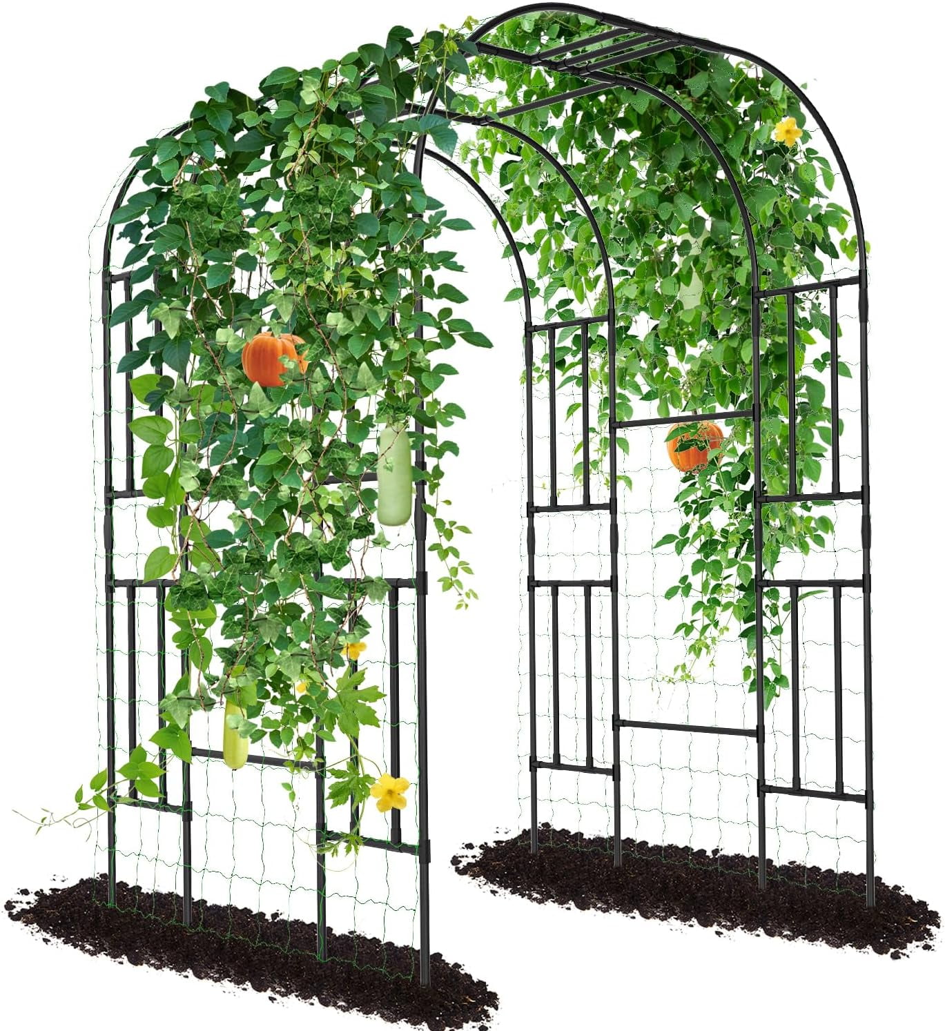 LIQI Large Outdoor Garden Arch Trellis for Climbing Plants, 87'' H x 59 ...