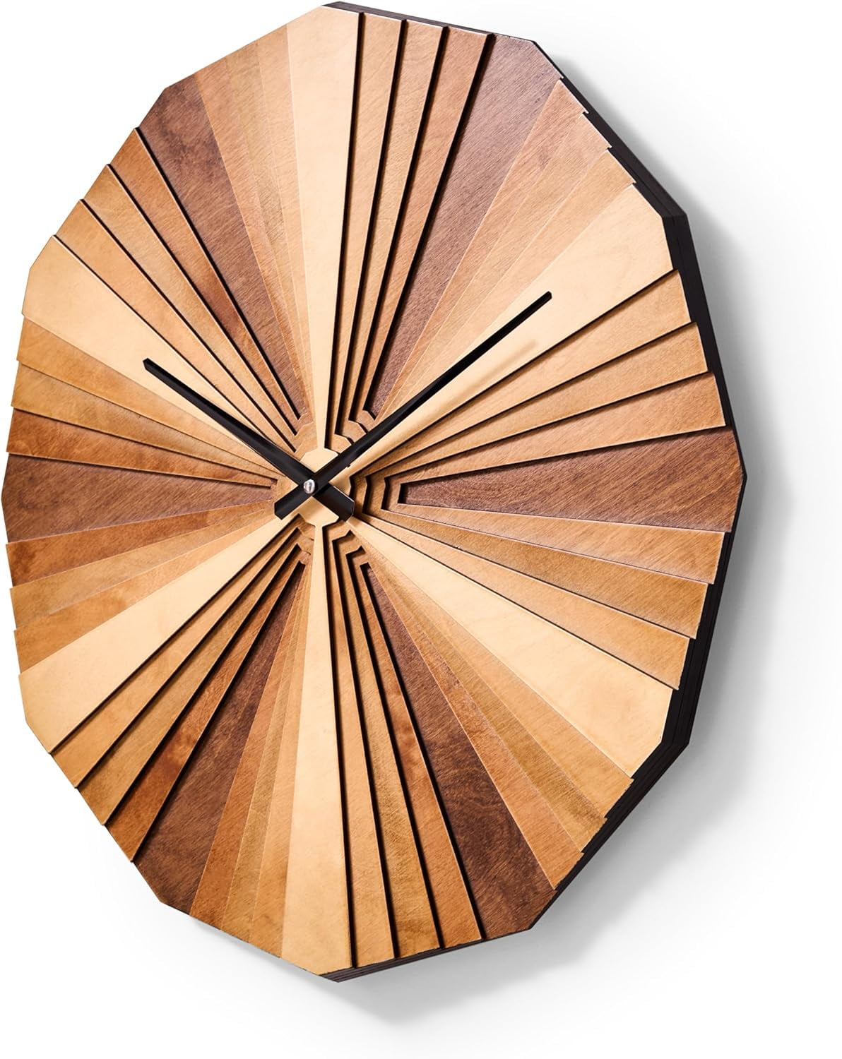 LIQI Parametric Wood Wall Clock, 3D Birch Plywood Layered Acoustic ...