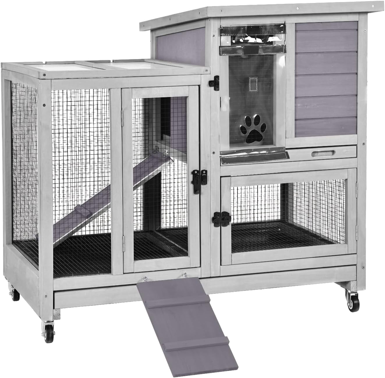LIQI Rabbit Cage Indoor Rabbit Hutch Bunny Hutch Outdoor, Guinea Pig ...