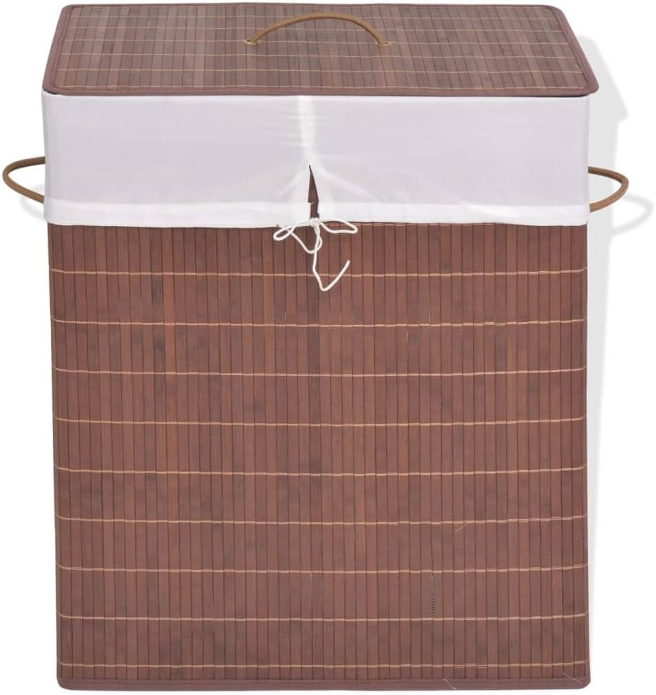 LIQI Rectangular Brown Laundry Bin for Organized Spaces, Lightweight ...