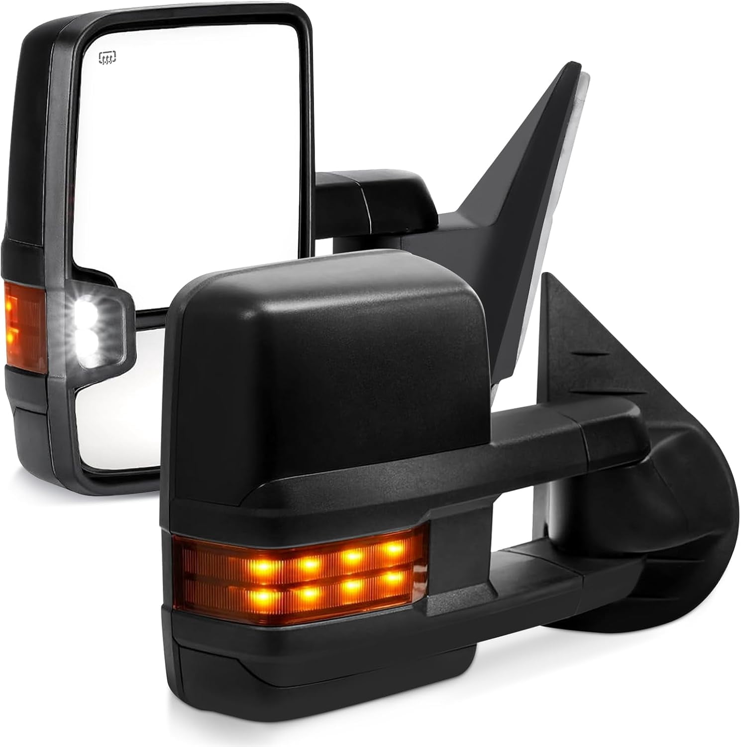 LIQI Towing Mirrors Compatible for 2007-2014 Chevy Silverado GMC Sierra ...