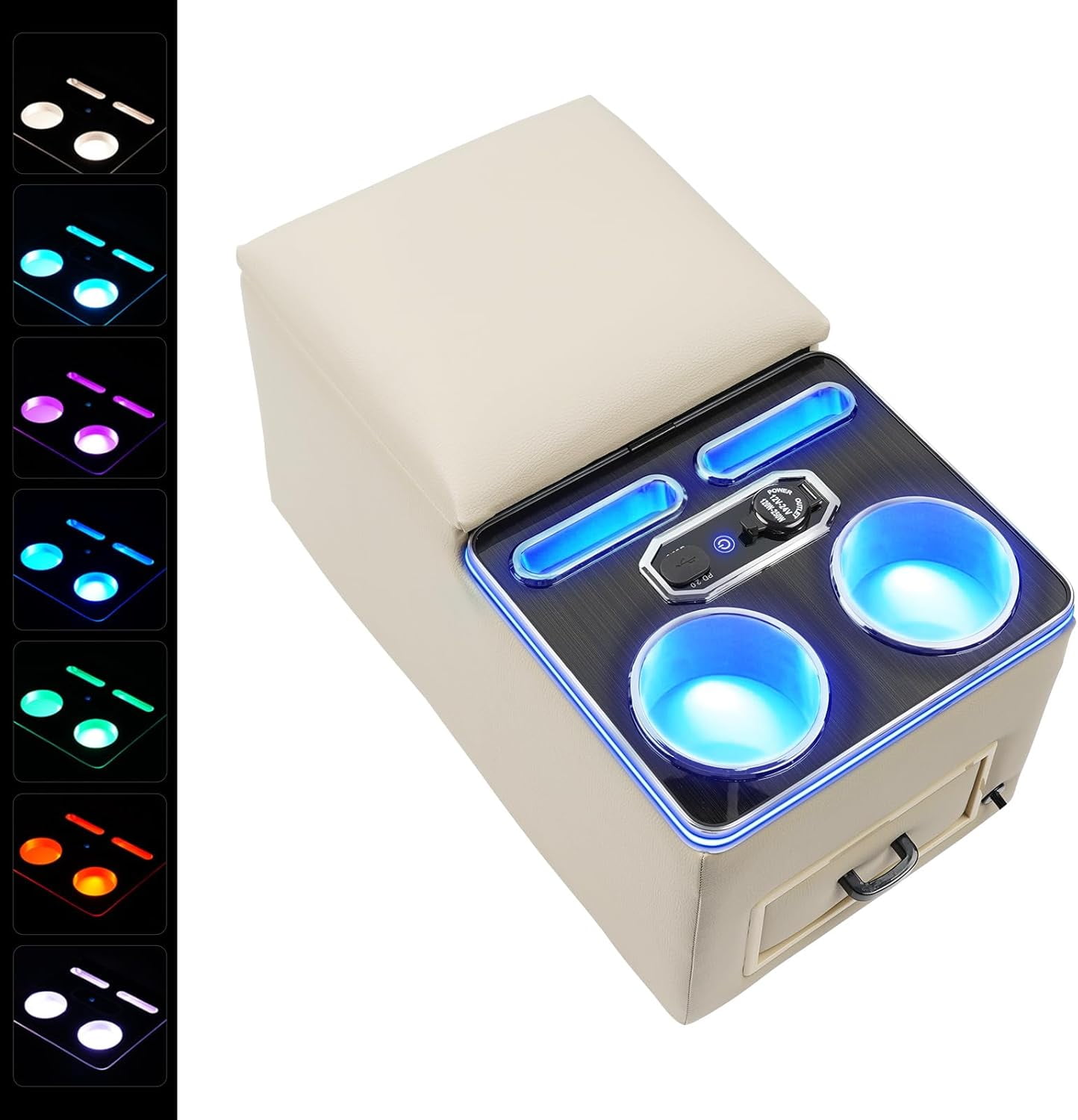 LIQI Universal Center Console, Bench Rear Seat Armrest Organizer with ...