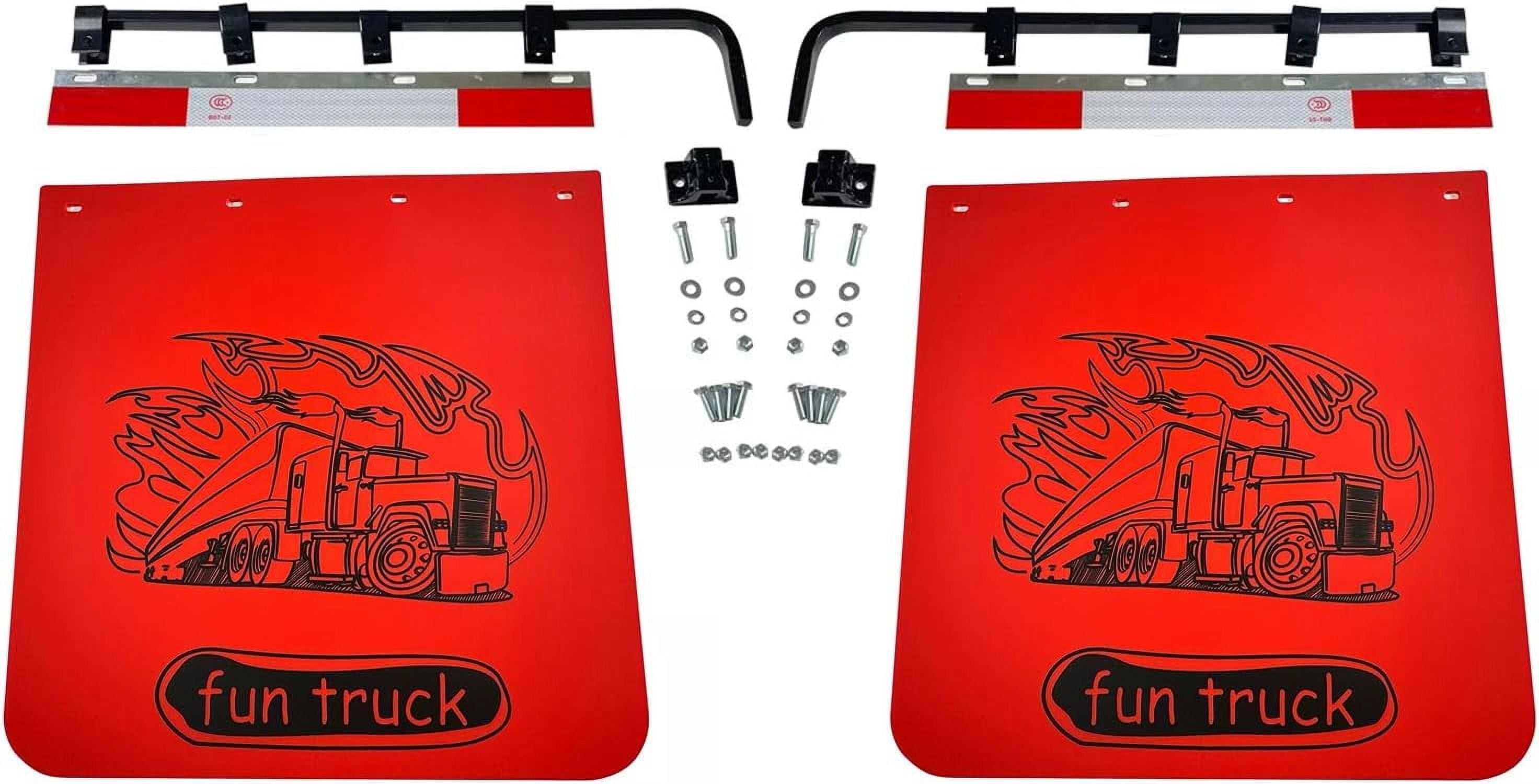 LIQI Universal Straight Mud Flap Hangers Kit and Heavy Duty Red ...