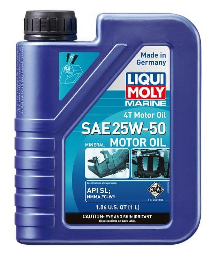 Liqui Moly Mineral Motor Oil, 1L Canister, SAE 25W-50, Marine Use ...