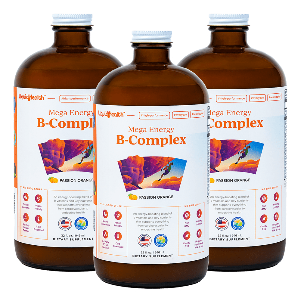 LIQUIDHEALTH 32 Oz B Complex Liquid Super Mega Energy Active B Vitamins ...