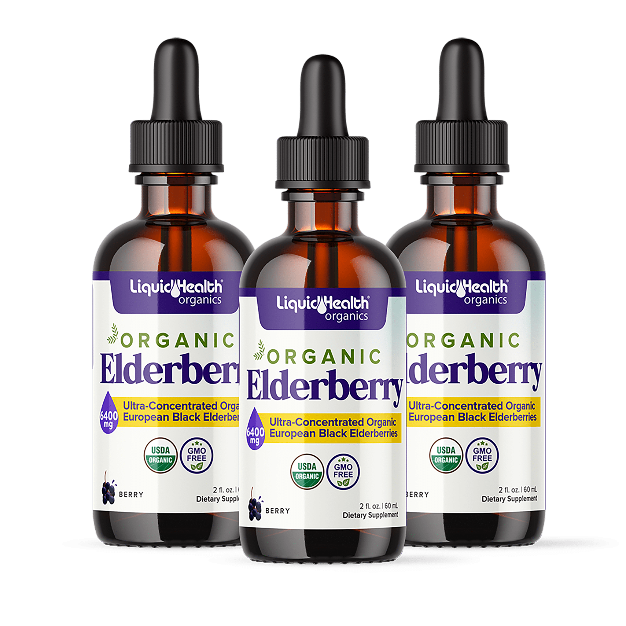 LIQUIDHEALTH USDA Organic Elderberry Liquid Drops for Kids and Adults ...