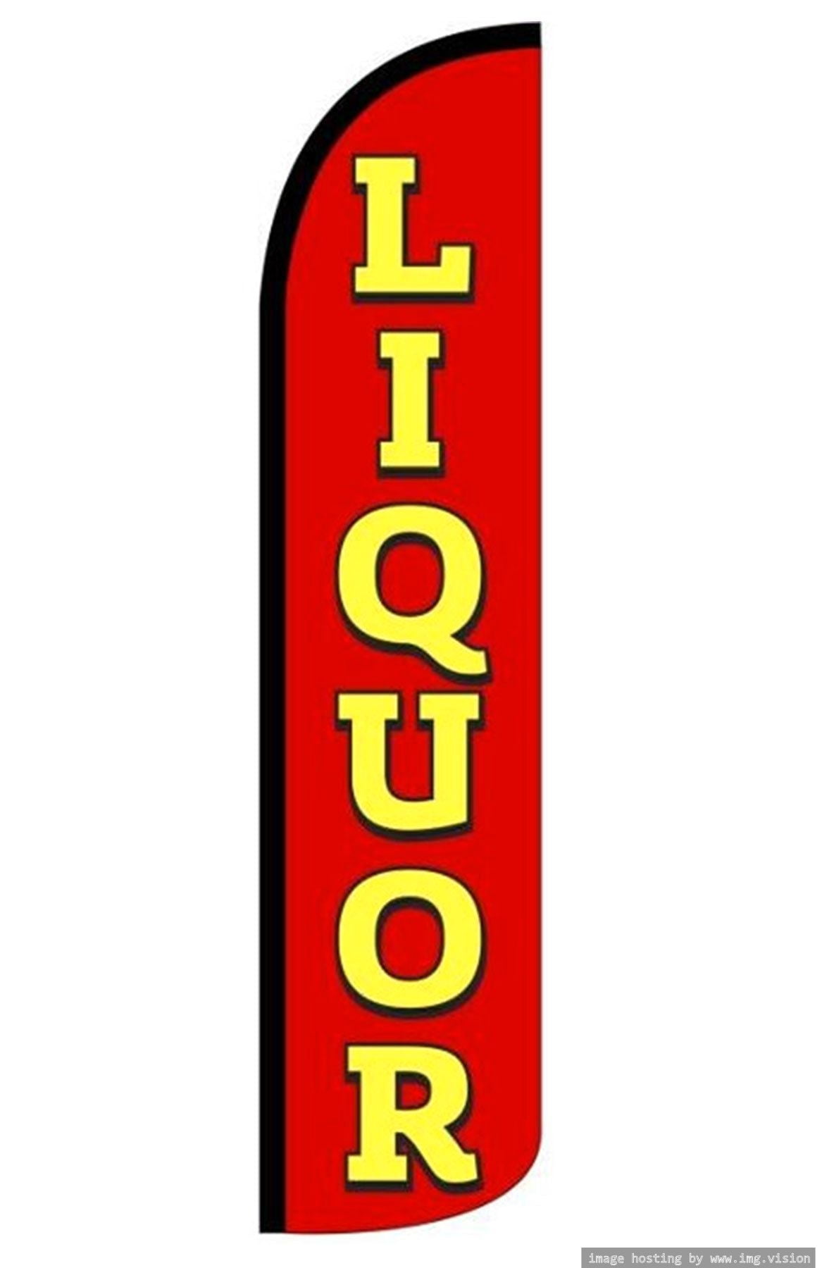 LIQUOR (RED/YELLOW) Windless Flag (Hardware Not Included ...
