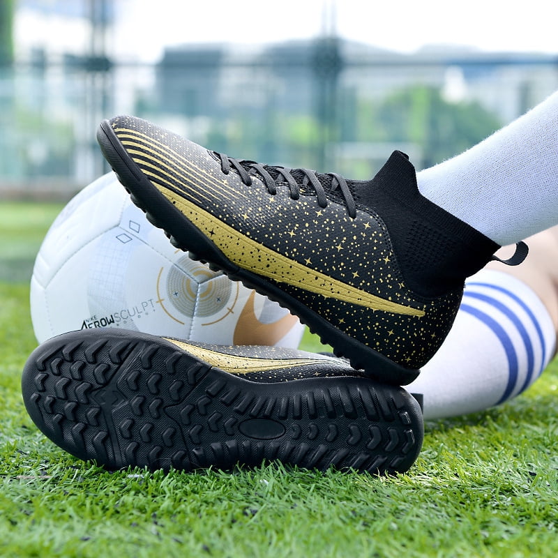LIR Men’s Soccer Shoes Cleats Professional High Top Breathable Training ...