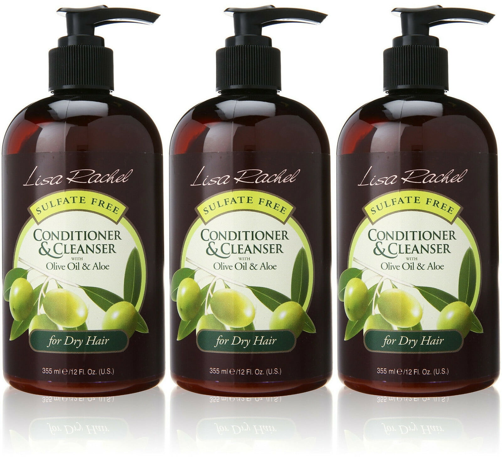 LISA RACHEL SULFATE FREE CONDITIONER & CLEANSER 12 Oz with Olive Oil ...