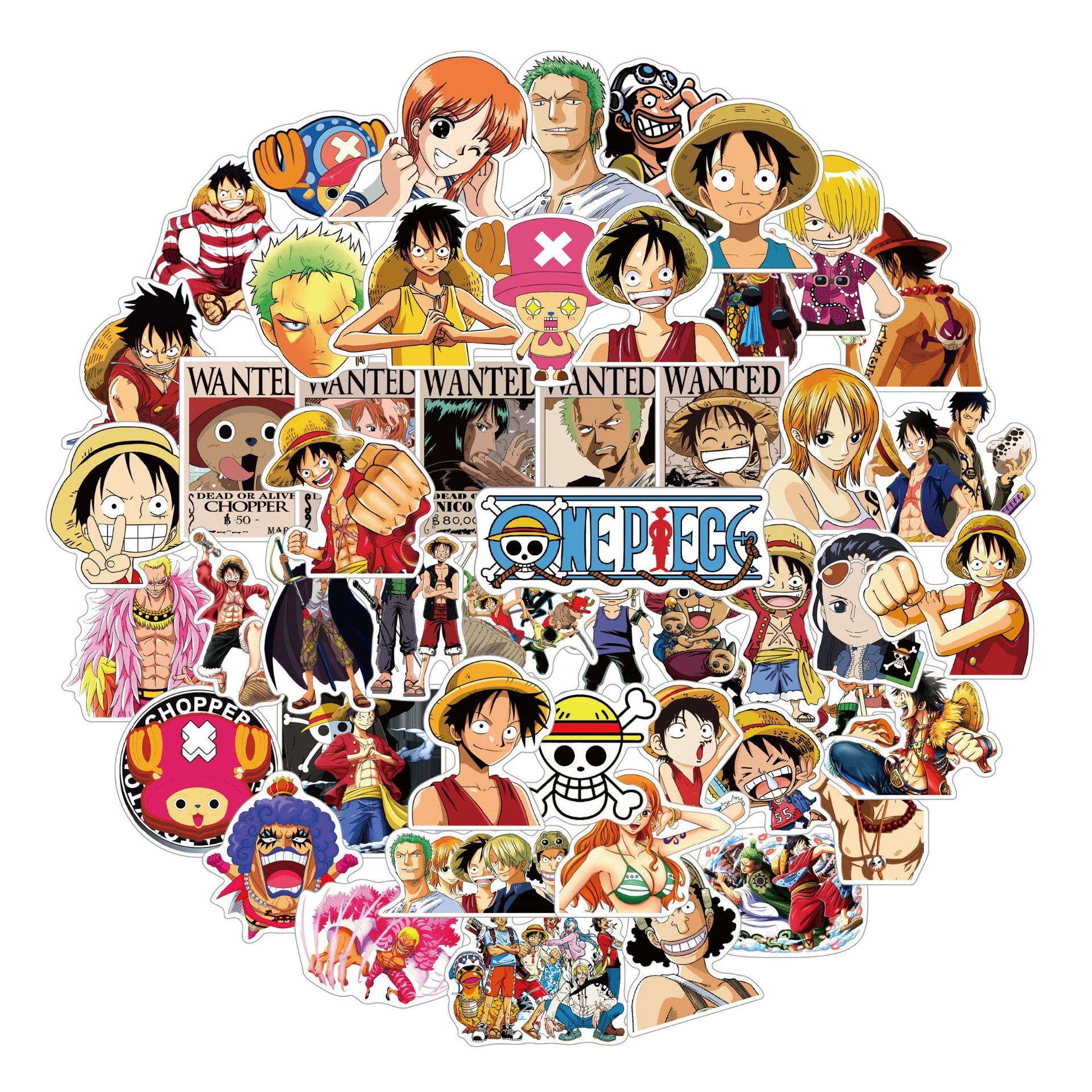 LISACANN 200 PCS Cute Cartoon One_Piece Stickers for Kids Teens, Vinyl ...