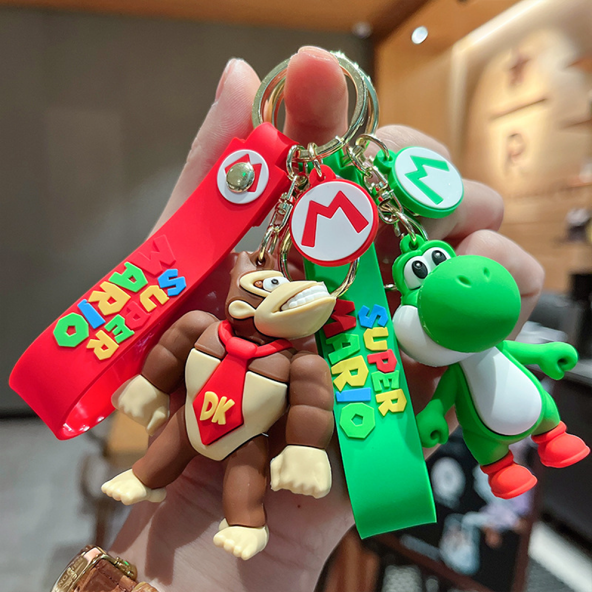 LISACANN 2Pcs Super Mario Cartoon Character Silicone Keychain - Cute ...