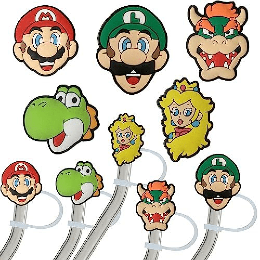 LISACANN 5Pcs Straw Covers Cap for Stanley Cup, Cute Super Mario ...