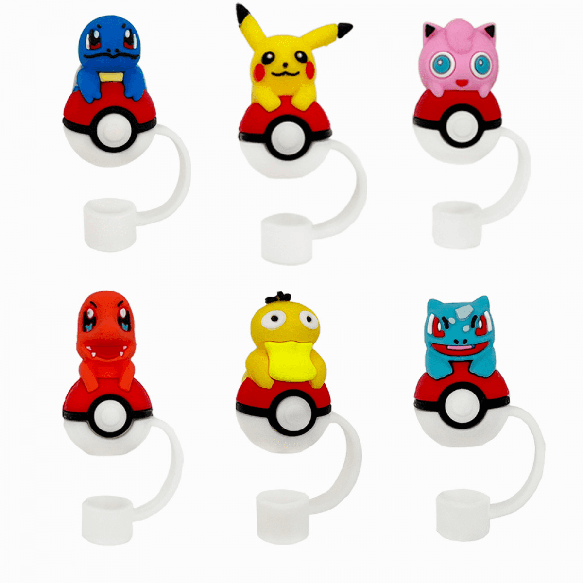 LISACANN 6Pcs Pokemon_Anime Straw Cover Cap for Stanley Cup 40oz/30oz ...