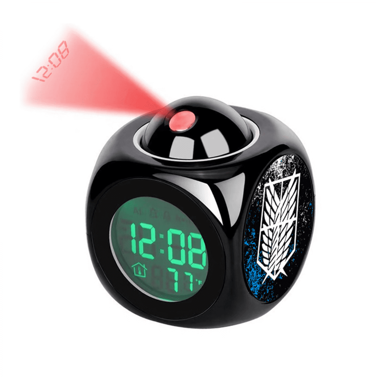 LISACANN Digital Alarm Clock, Cartoon Attack on Titan Pattern Rotatable ...
