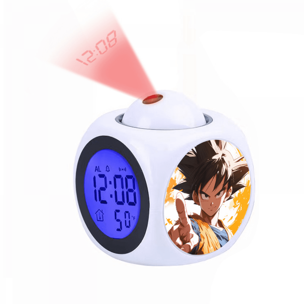 LISACANN Digital Alarm Clock, Cartoon Dragon_Ball Pattern Rotatable ...