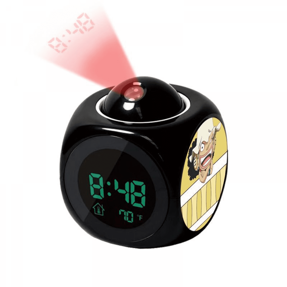 LISACANN Digital Alarm Clock, Cartoon ONE_PIECE Pattern Rotatable ...