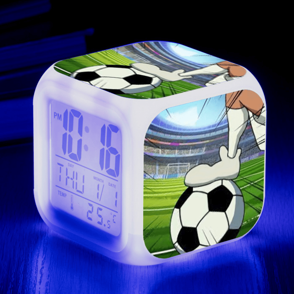 LISACANN Digital Alarm Clock for Kids, Cartoon Soccer Pattern 7 LED ...