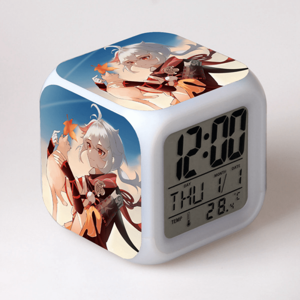 LISACANN Digital Alarm Clock for Kids, Genshin Impact Pattern 7 LED ...