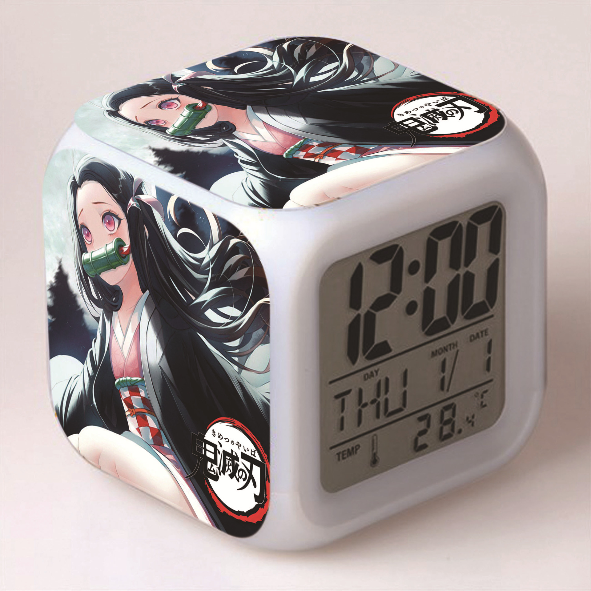 LISACANN LED Alarm Clock Demon Slayer Pattern Creative Desk Table Clock ...