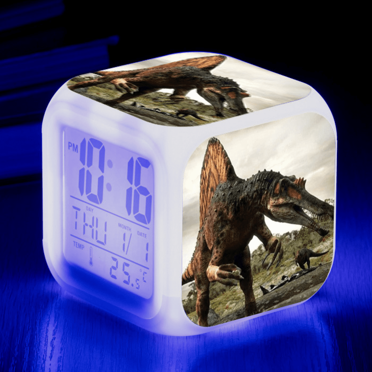 LISACANN LED Alarm Clock Dinosaur Pattern Creative Desk Table Clock ...