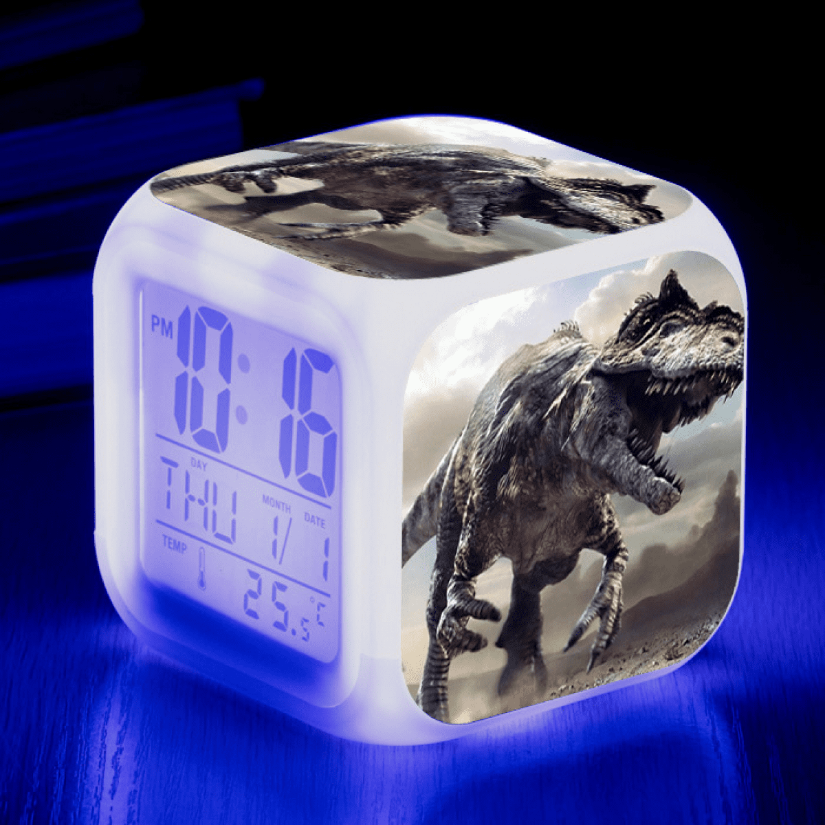 LISACANN LED Alarm Clock Dinosaur Pattern Creative Desk Table Clock ...